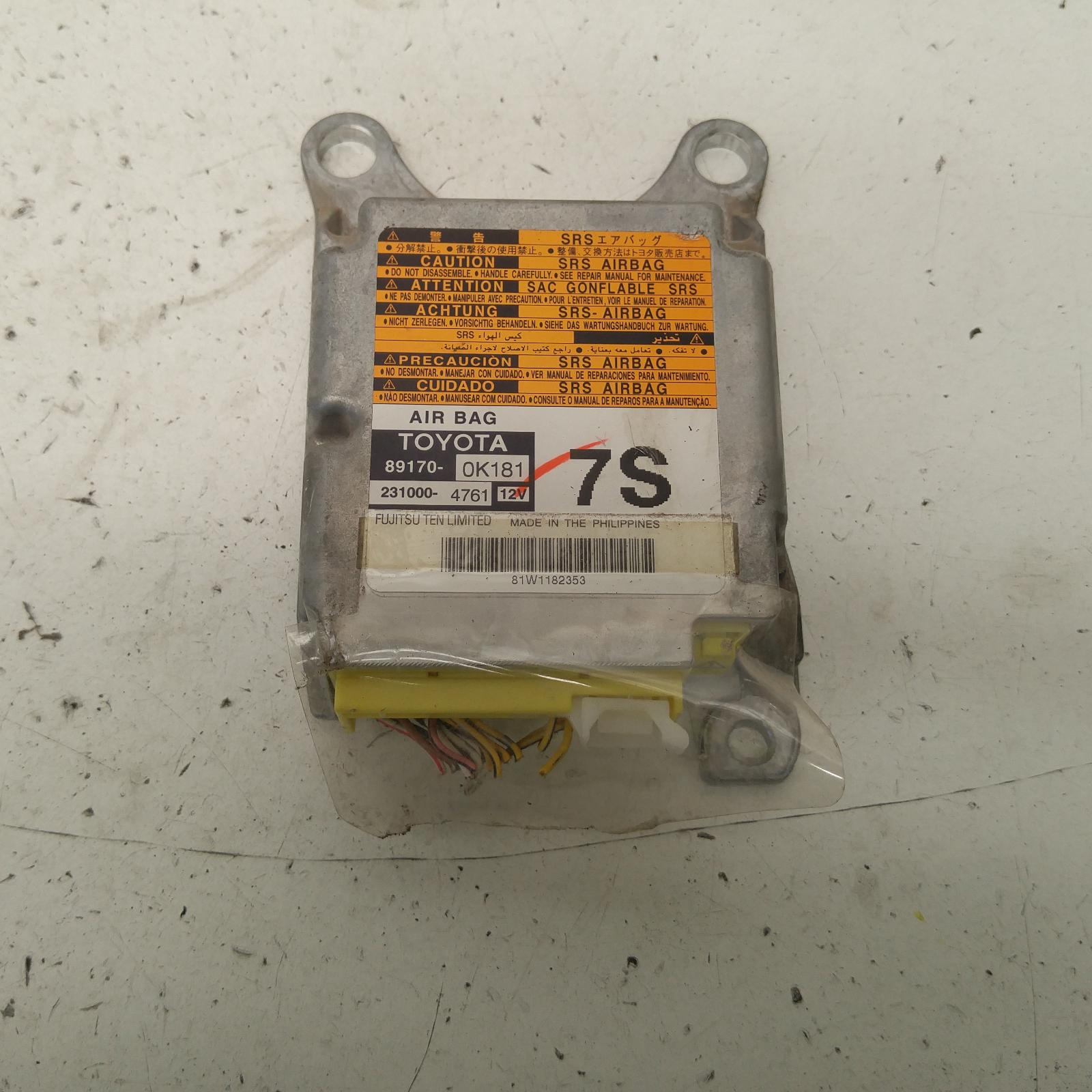 #310062, Used airbag module/sensor for 2011 hilux| module, single cab ...