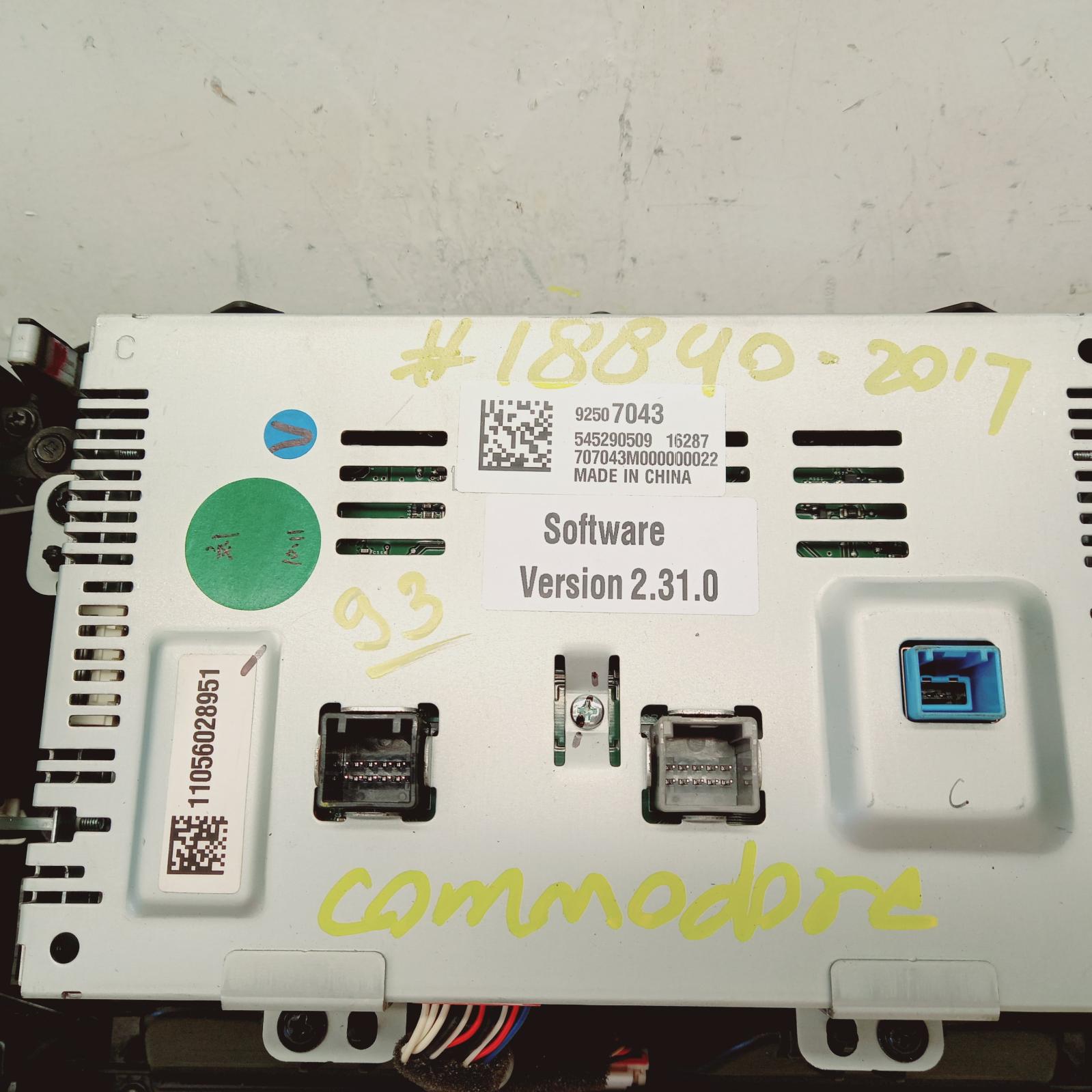 #556761, Used stereo/head unit for 2017 commodore| display screen, 8in ...