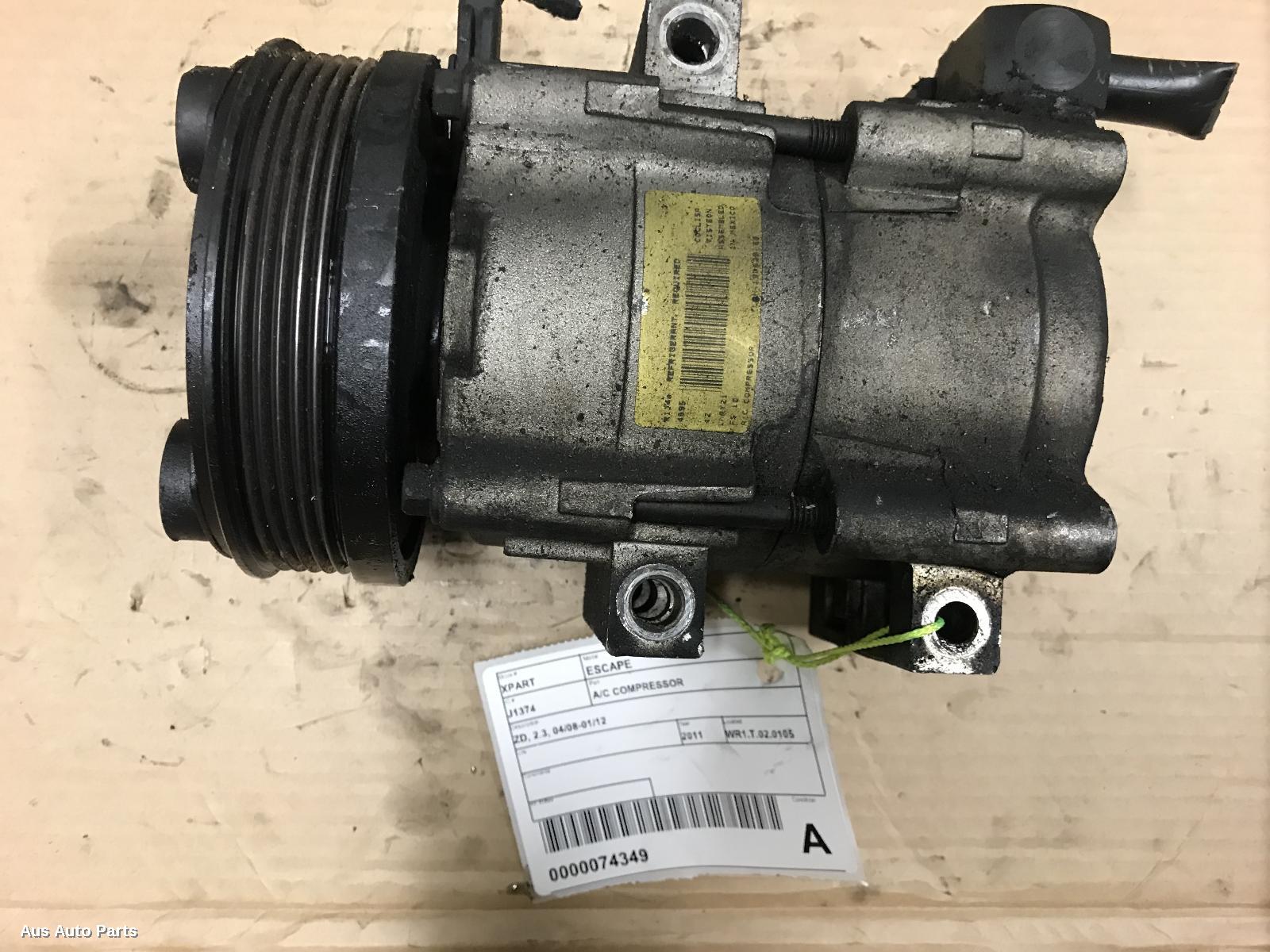 #74349, Used aircon compressor for 2011 escape| zd, 2.3, 04/08-01/12