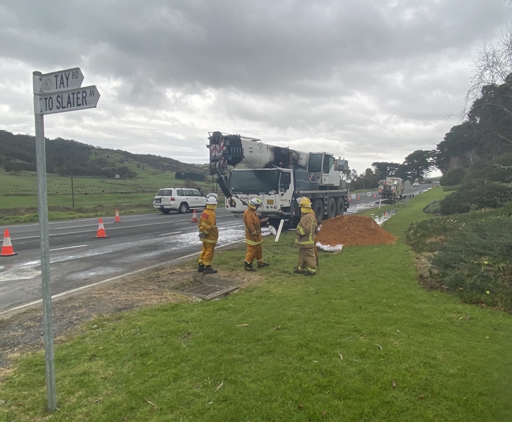 Crane fire at Mt Compass - 27 June 2023 - CFS
