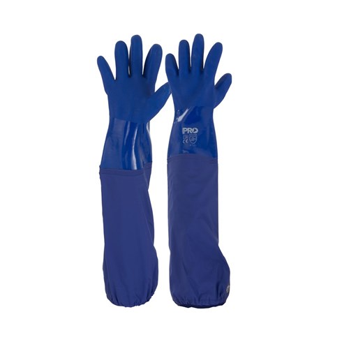 Blue PVC Glove 60cm - PVC Gloves - Safety Zone Australia
