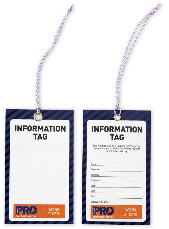 Information Tags - Lockout & Tagout - Safety Zone Australia
