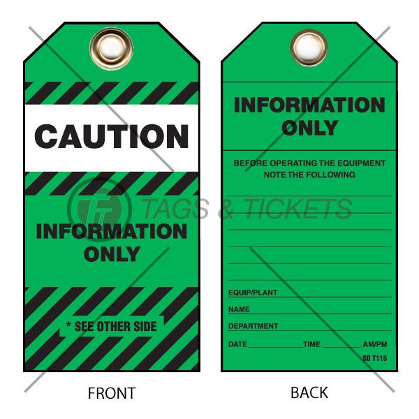 Information Tags Green - Lockout & Tagout - Safety Zone Australia