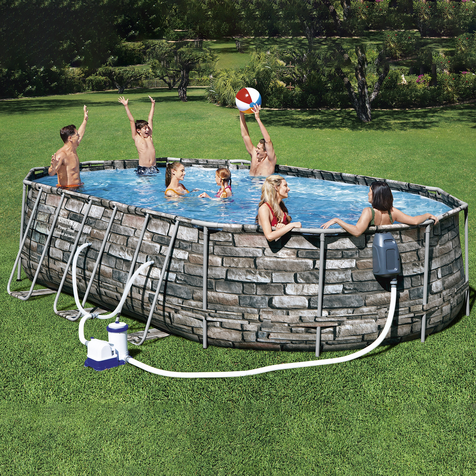 Bestway Power Steel Above Ground Pool 6.10 m x 3.66 m x 1.22 m