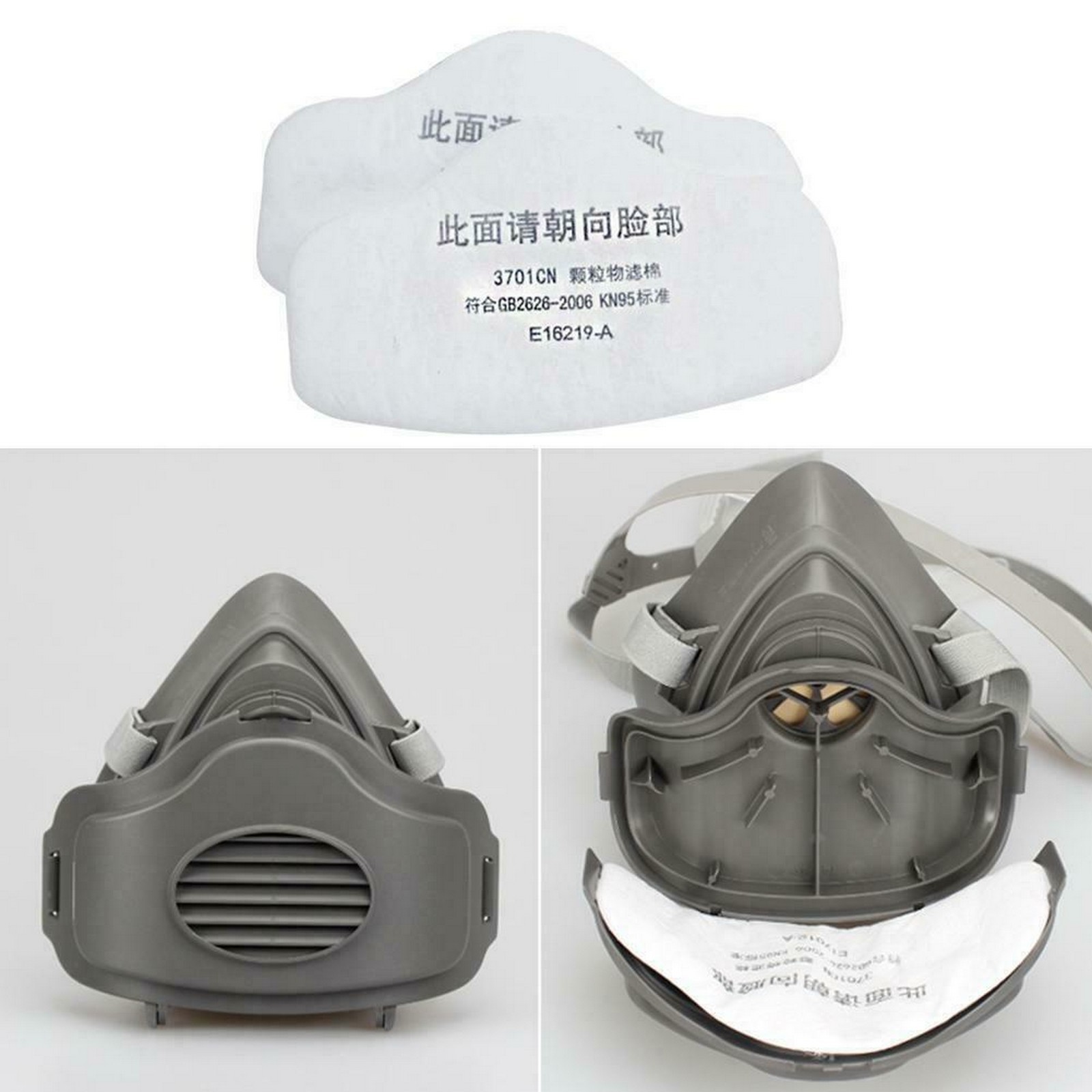 3M 3200 Half Mask 2X 3701 Filters Kits Face Cover Face Mask Dust PM2.5 ...