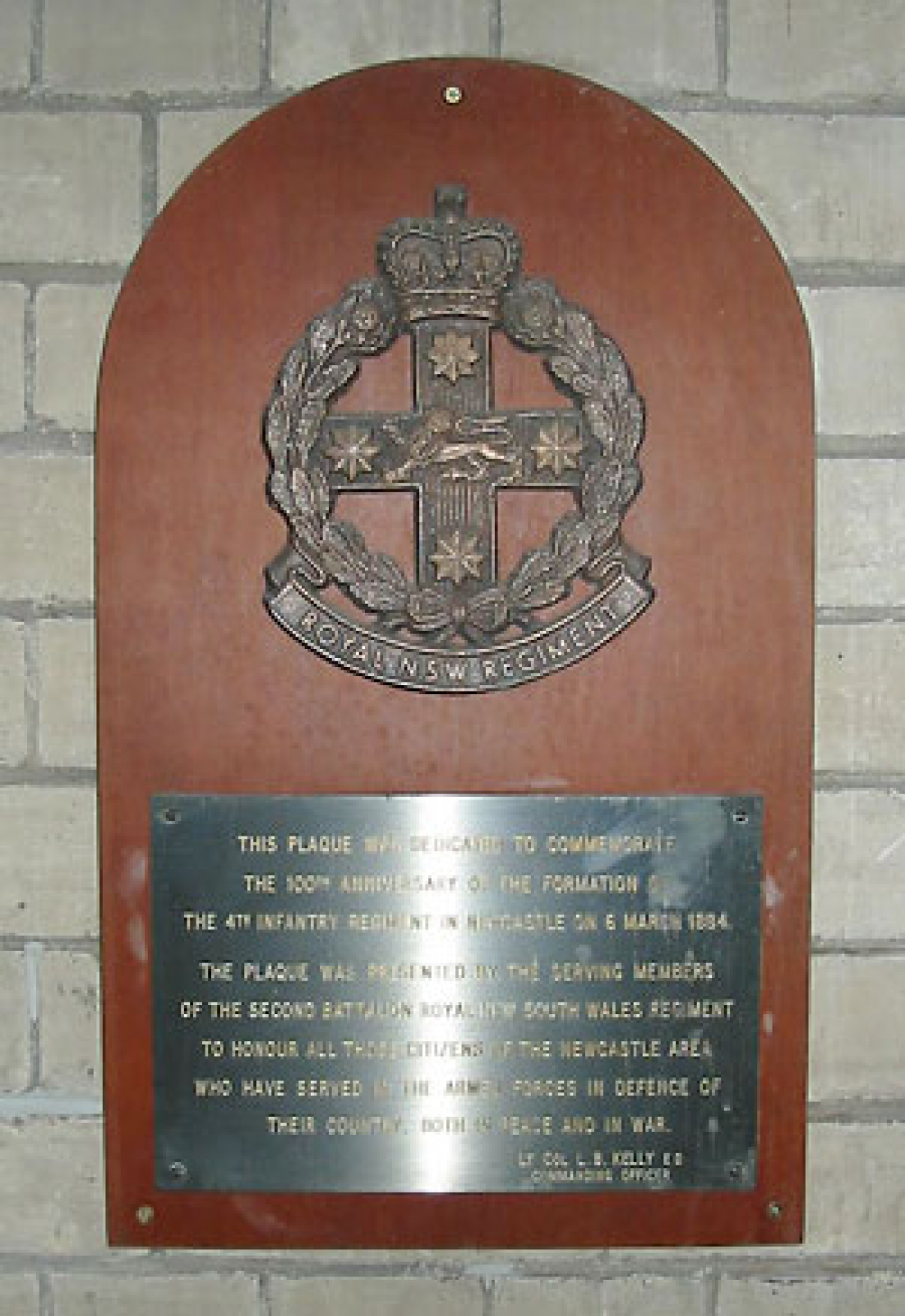 4th Infantry Regiment Memorial Plaque | NSW War Memorials Register