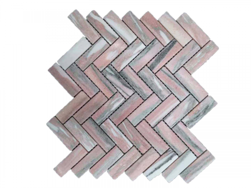 Entiva Stone Herringbone Pink 23*73*7MM Mosaic | Volaré Concepts