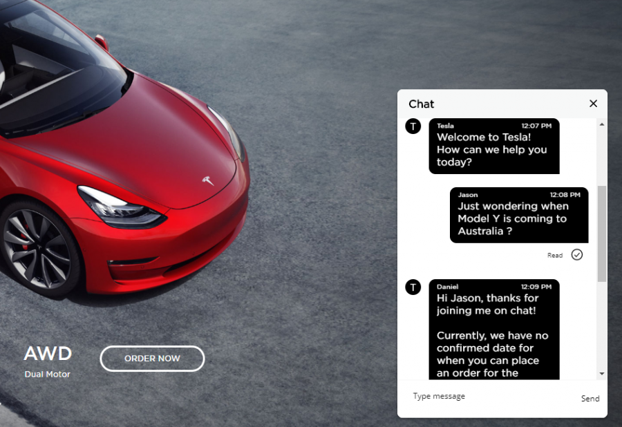 Tesla adds chat to website, powered by Twilio - techAU