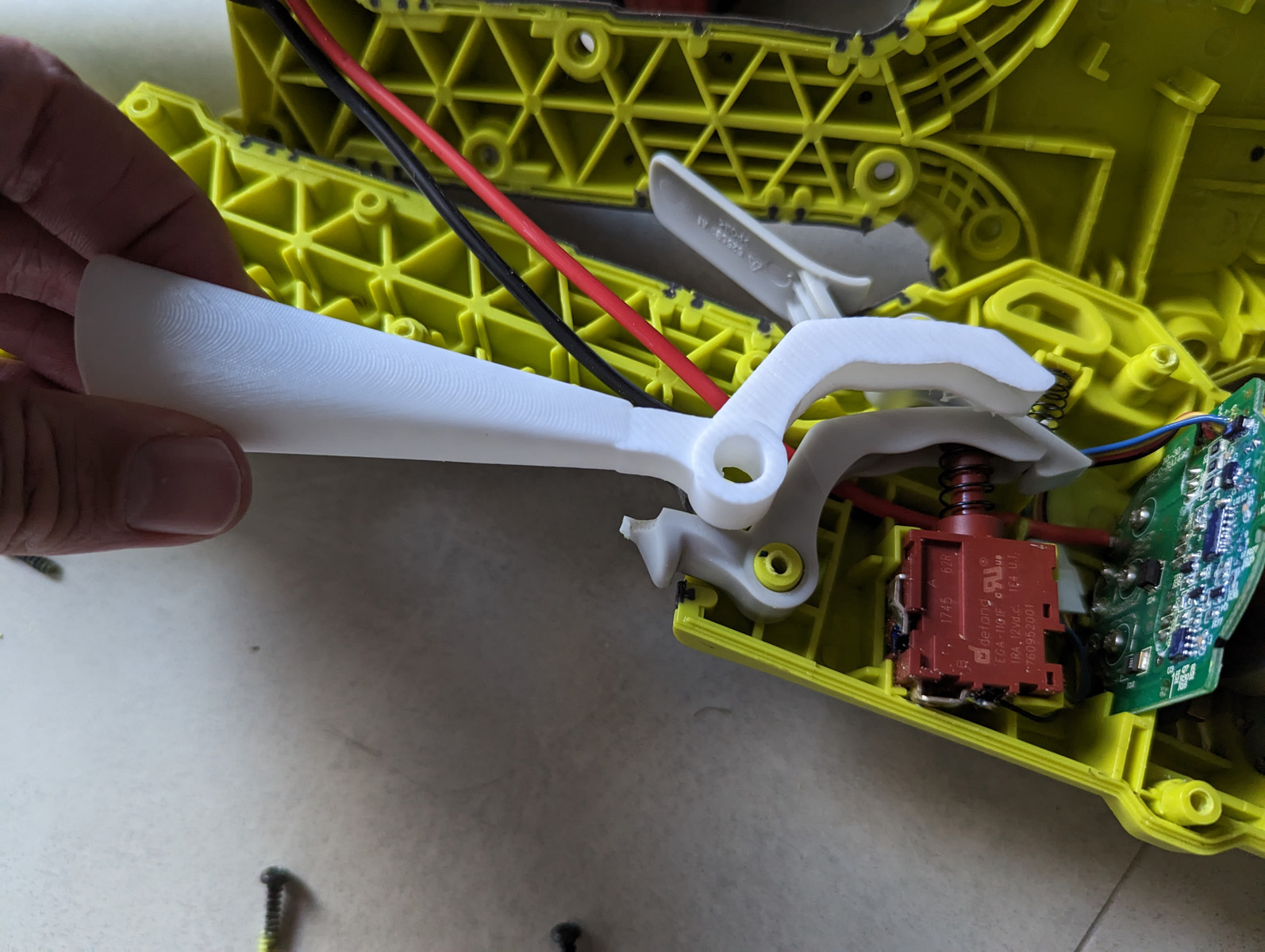 I just 3D printed a broken Ryobi throttle for our whipper snipper and ...