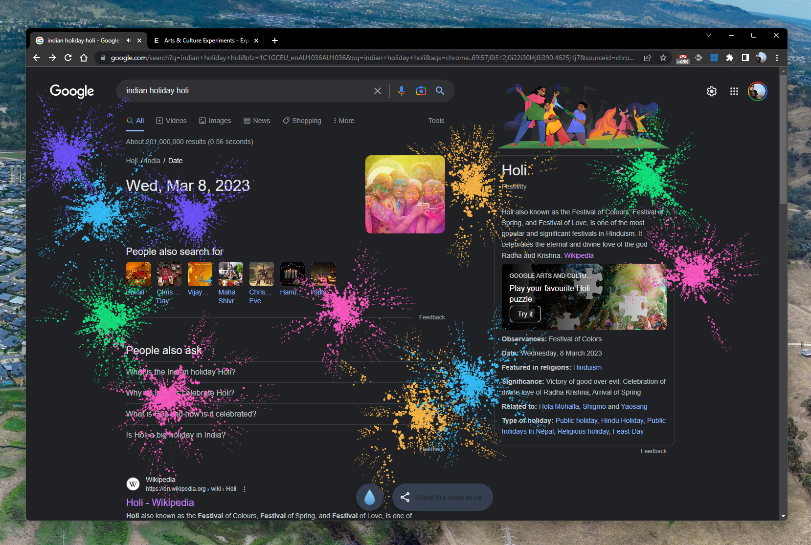 Google celebrates Indian festival of colour 'Holi' with a puzzling ...