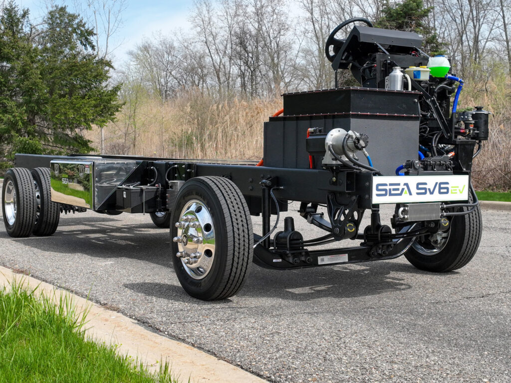 SEA Electric delivers SV6 EV step van prototype at Work Truck Week 2023 ...