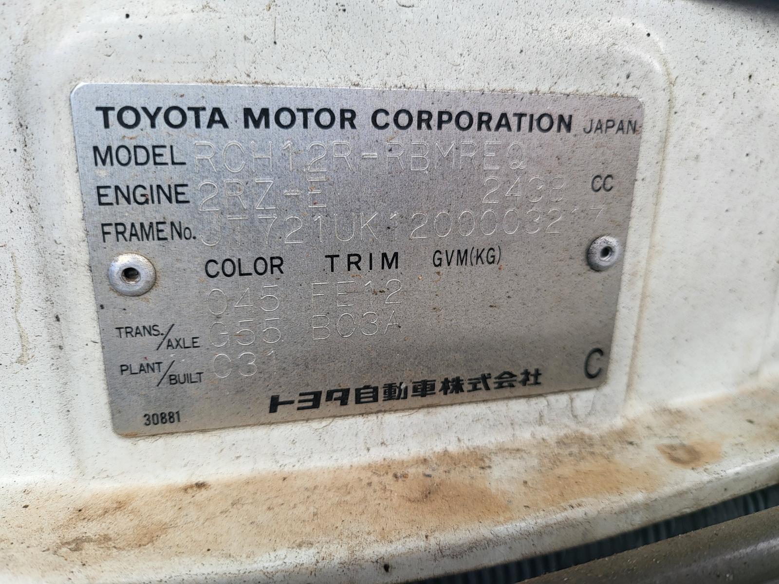 Column Hiace Toyota 1996