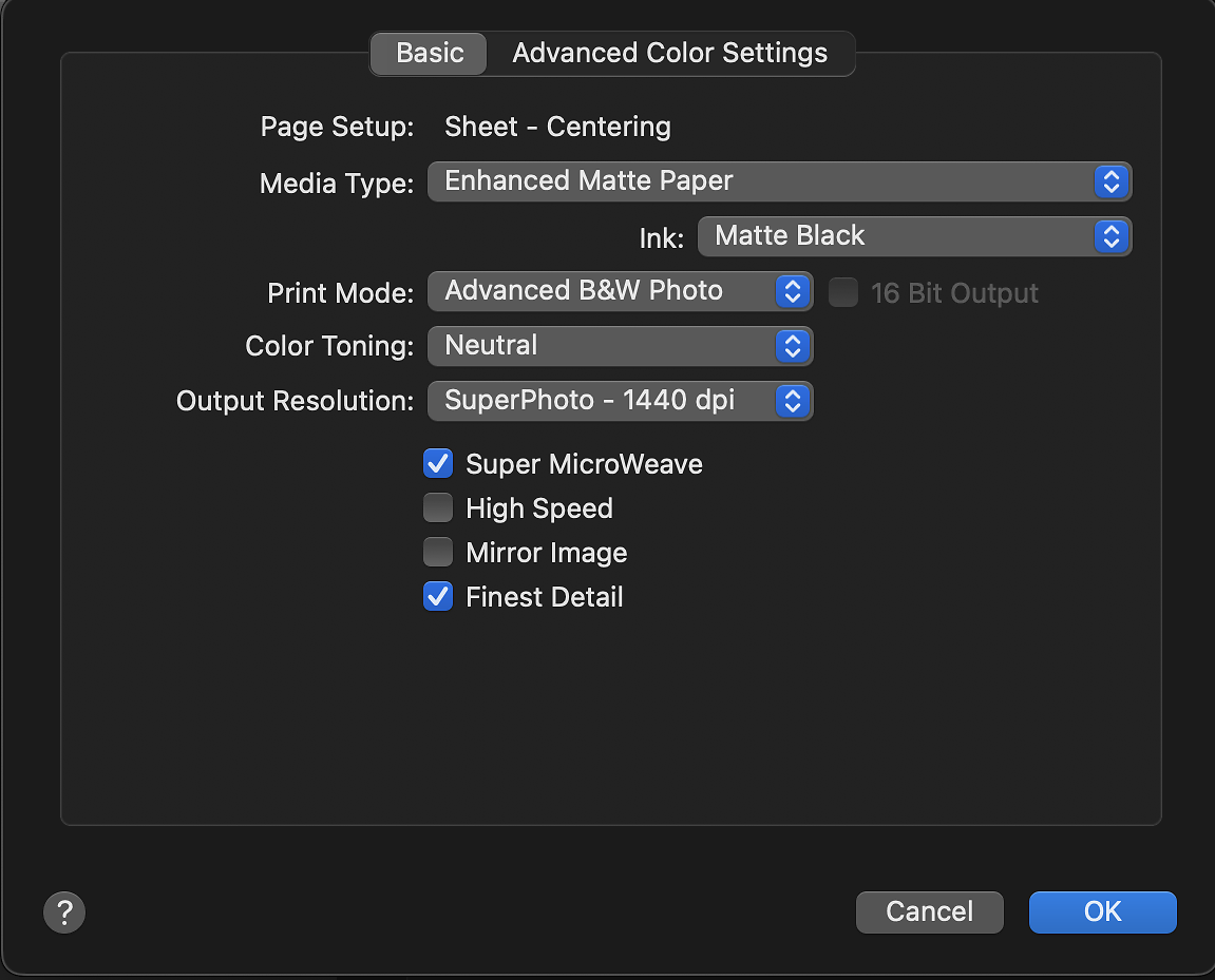 Printing Black & White Targets on Mac using ColorSync… | Image Science