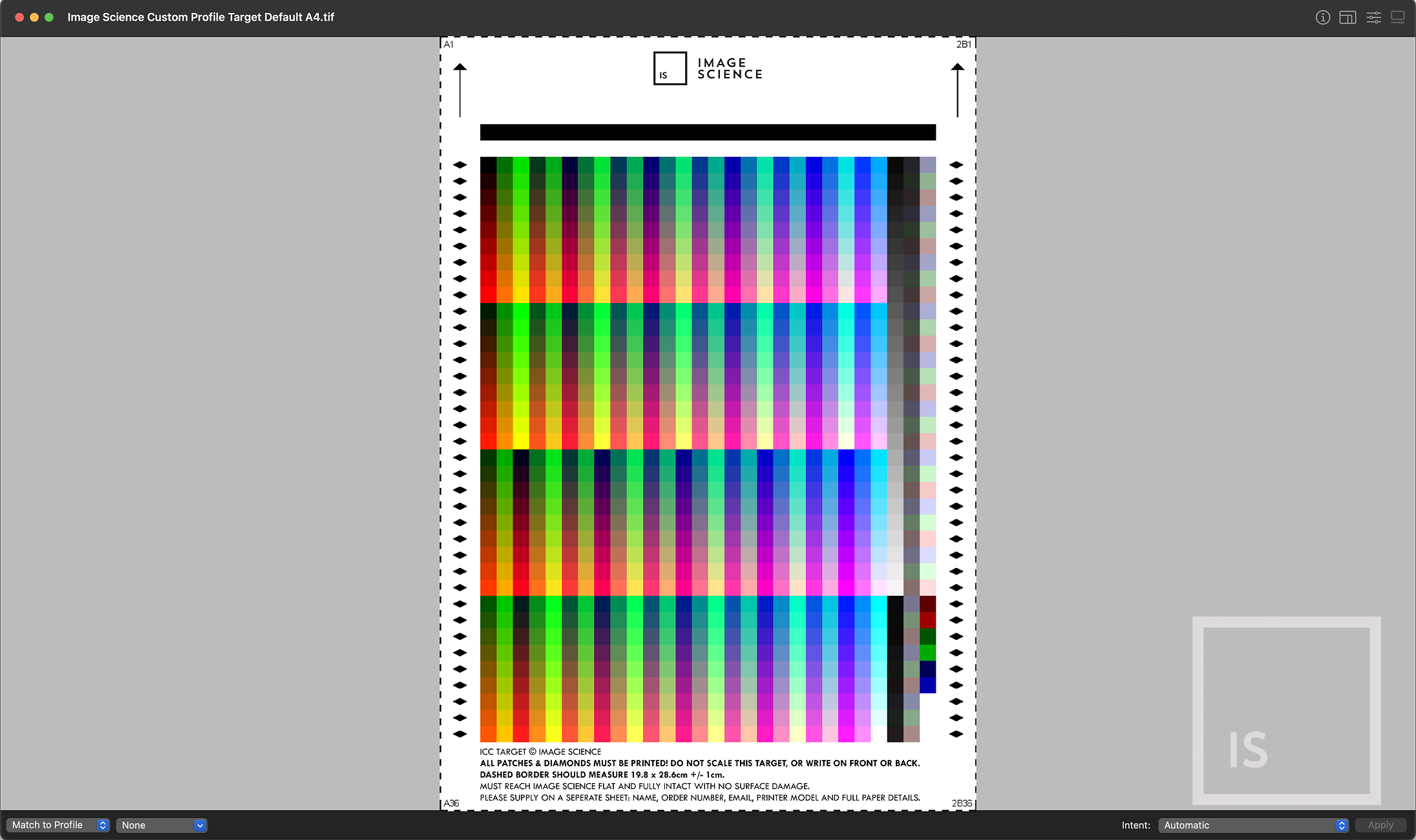 Printing Colour Targets on Mac using ColorSync Utility | Image Science