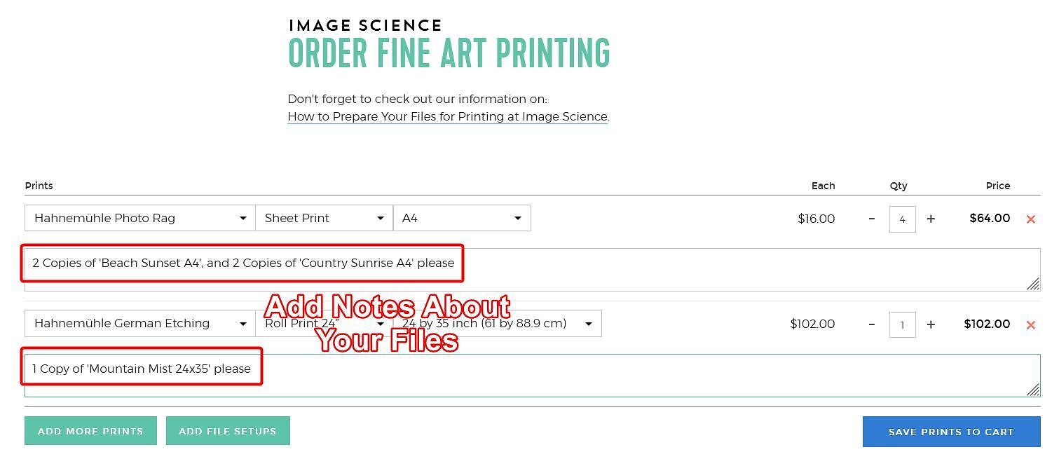 How To Order Prints | Image Science