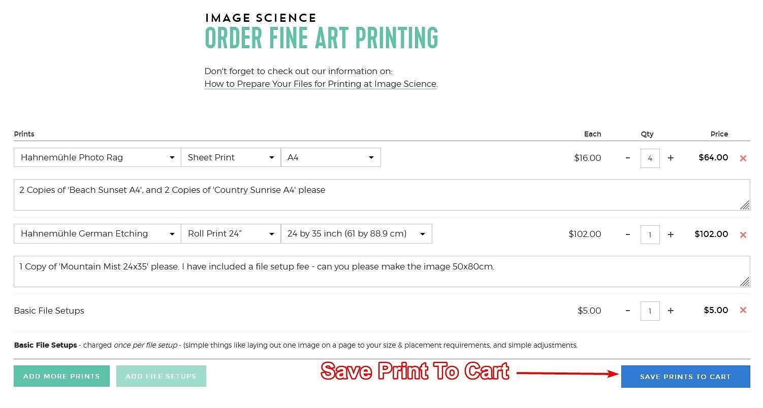 How To Order Prints | Image Science