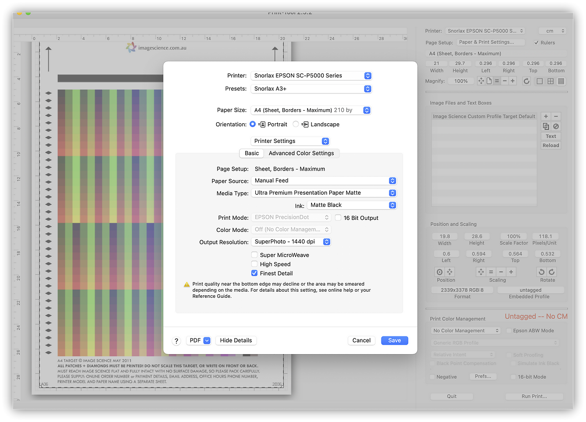 How To Print Your Profile Targets | Image Science