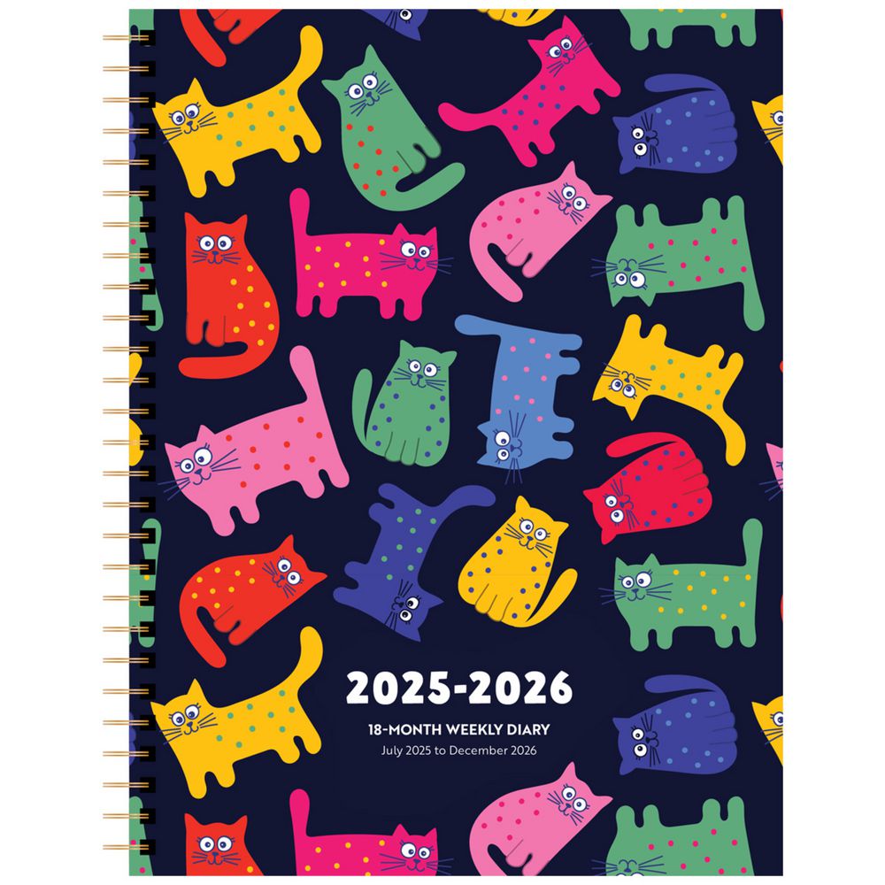 Brown Trout Week to View Colourful Cats 2026 Diary | Officeworks