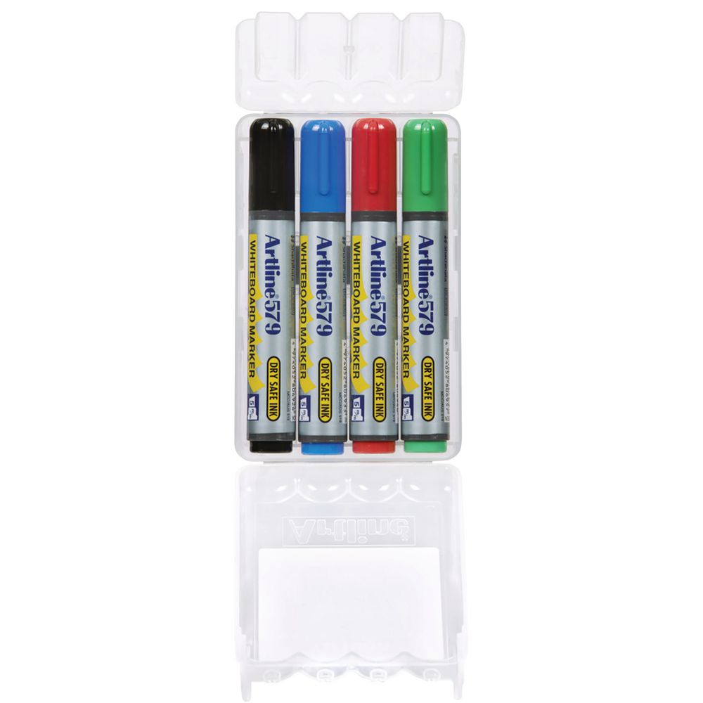 Artline 579 Whiteboard Markers Chisel Assorted 4 Pack | Officeworks
