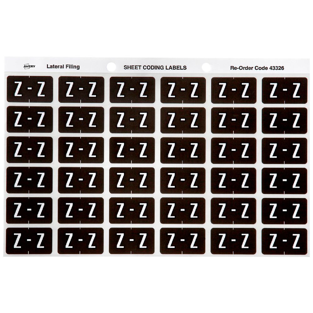 Avery Lateral File Side Tab Label 'Z' 180 Pack | Officeworks