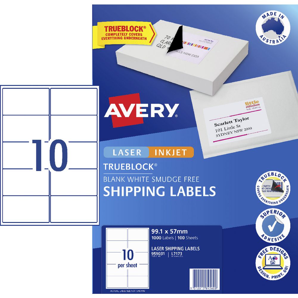 Avery Labels 10 Per Sheet