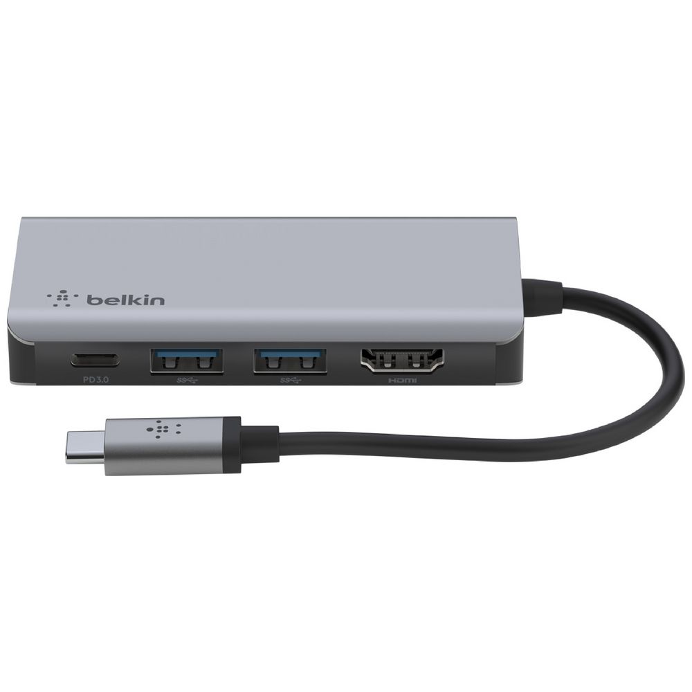 Belkin USB-C 4-in-1 Multiport Hub Grey | Officeworks
