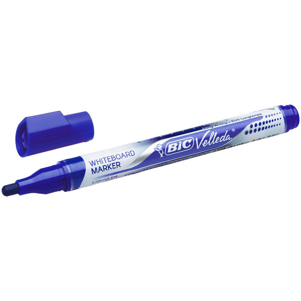 BIC Velleda Liquid Ink Whiteboard Markers Blue 12 Pack | Officeworks