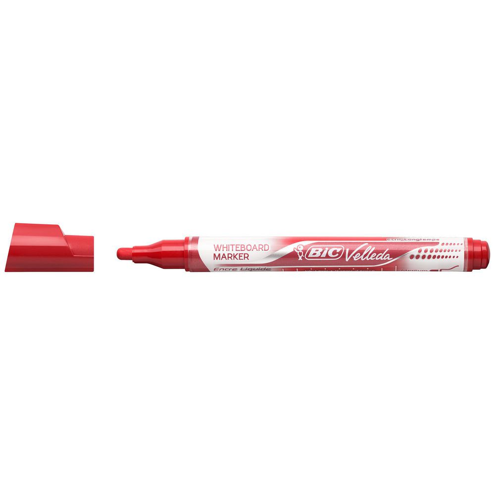 BIC Velleda Liquid Ink Whiteboard Markers Red 12 Pack | Officeworks