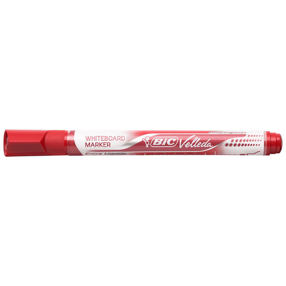 BIC Velleda Liquid Ink Whiteboard Markers Red 12 Pack | Officeworks