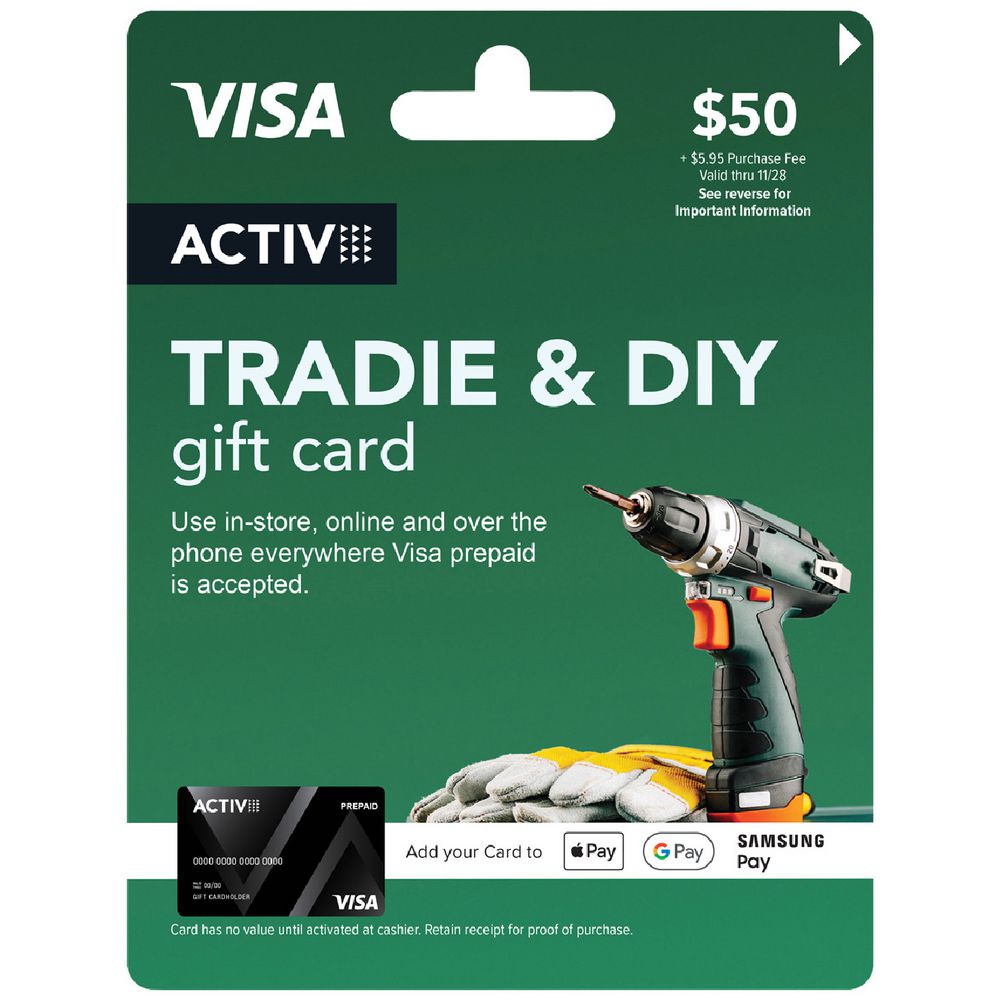 Activ Visa Gift Card Tradie $50 | Officeworks