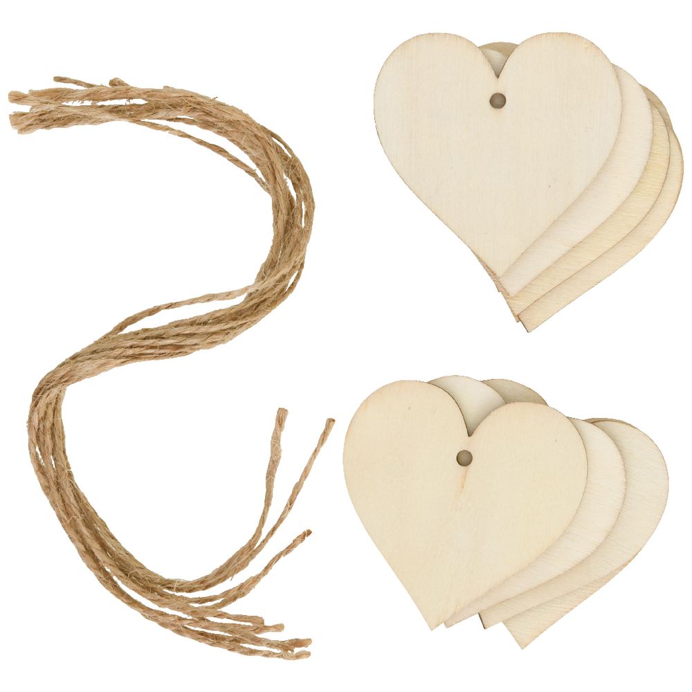 Born Wooden Heart Swing Tags 10 Pack | Officeworks
