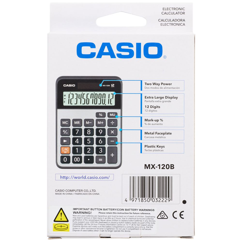 Casio MX120B Desktop Calculator | Officeworks