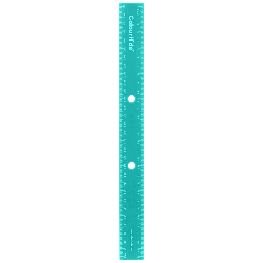 ColourHide Bindermate 30cm Ruler Teal | Officeworks