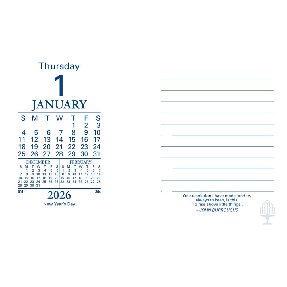 Collins 2026 Day to Page Desk Calendar Refill Side Punch | Officeworks