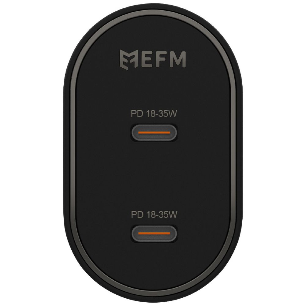 EFM 35W Dual Port USB-C Wall Charger Black | Officeworks