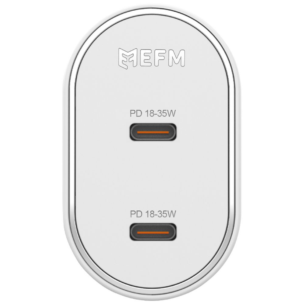 EFM 35W Dual Port USB-C Wall Charger White | Officeworks