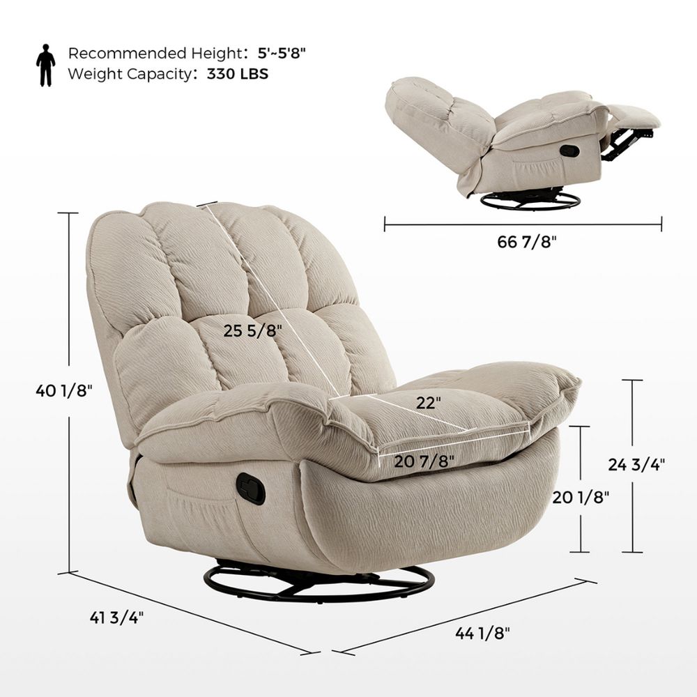 Eureka Grayson Recliner White | Officeworks