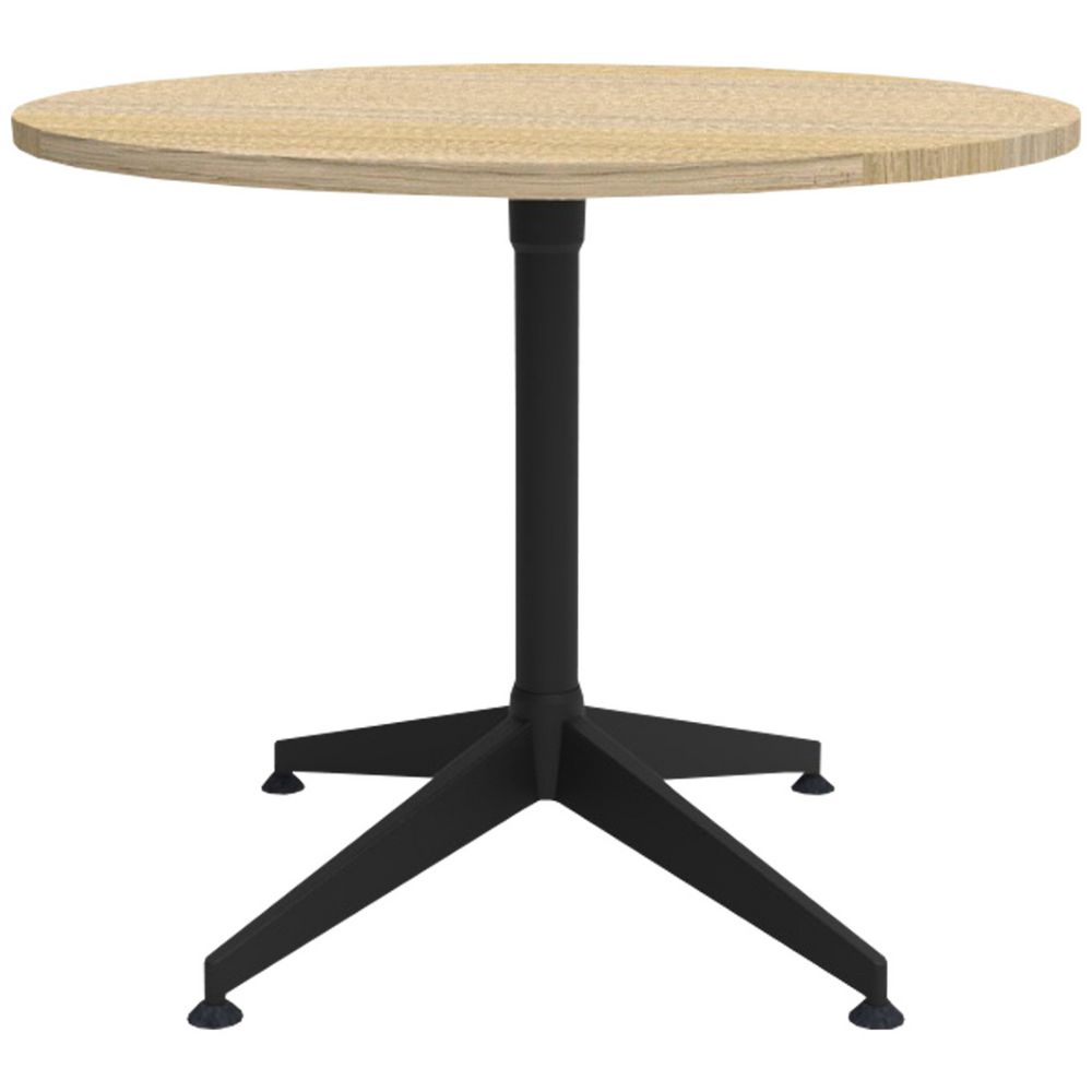 Rapidline Typhoon Round Table 900mm Oak and Black | Officeworks
