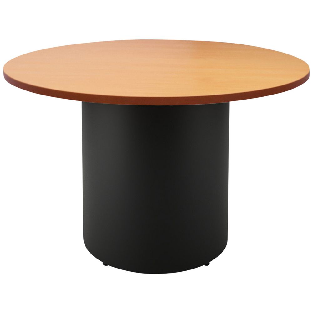 Rapidline Drum Table 1200mm Beech and Black | Officeworks