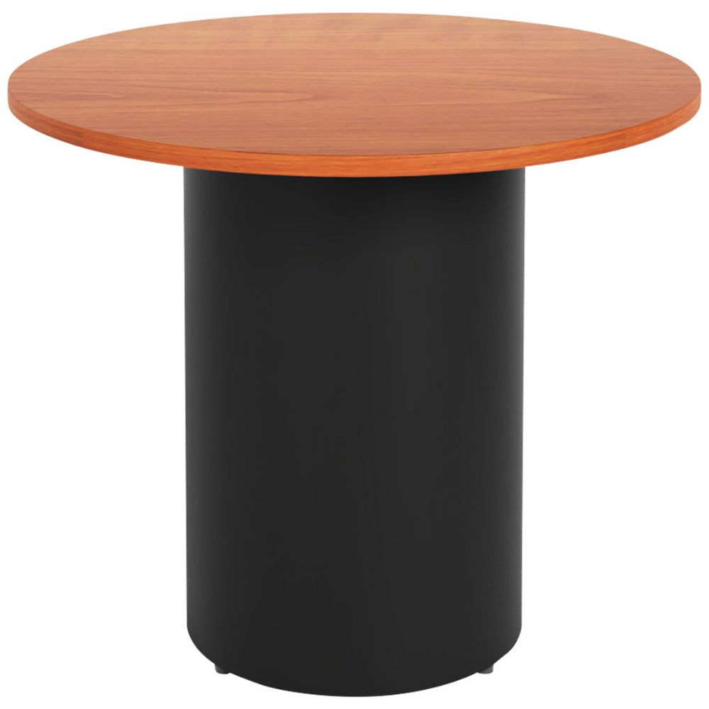 Rapidline Drum Table 900mm Cherry and Black | Officeworks
