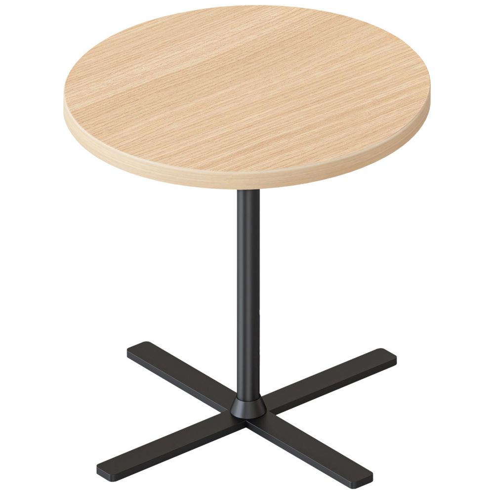 Rapidline Kolo Side Table 500x457mm Natural Oak and Black | Officeworks