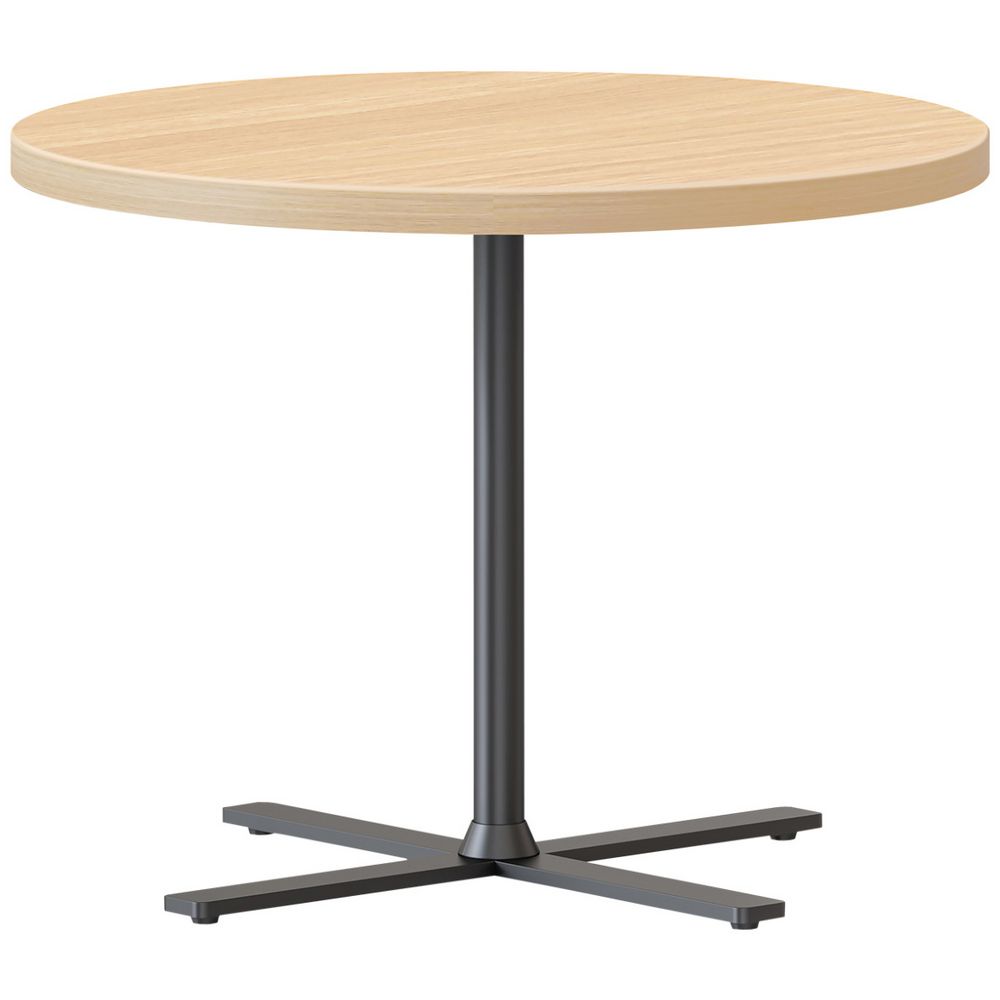 Rapidline Kolo Side Table 600x457mm Natural Oak and Black | Officeworks