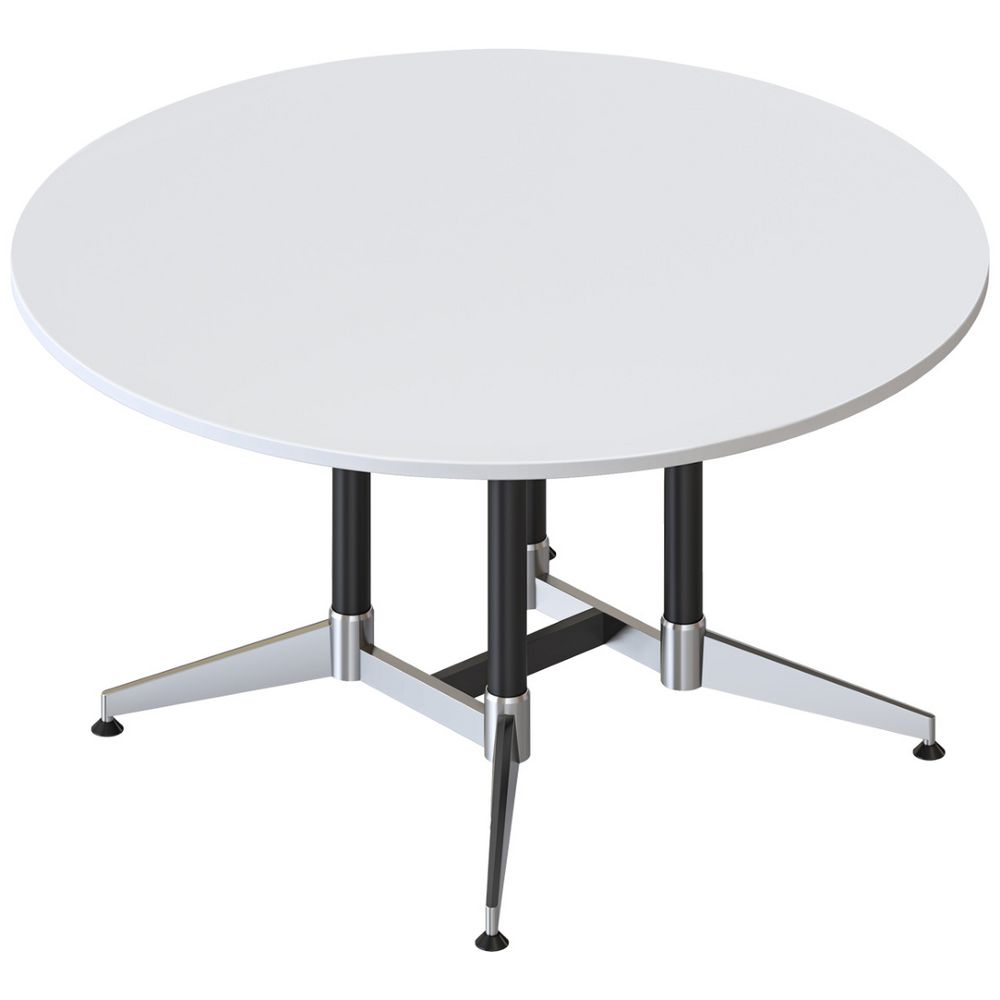 Rapidline Typhoon Round Table 1500mm White/Black/Chrome Feet | Officeworks