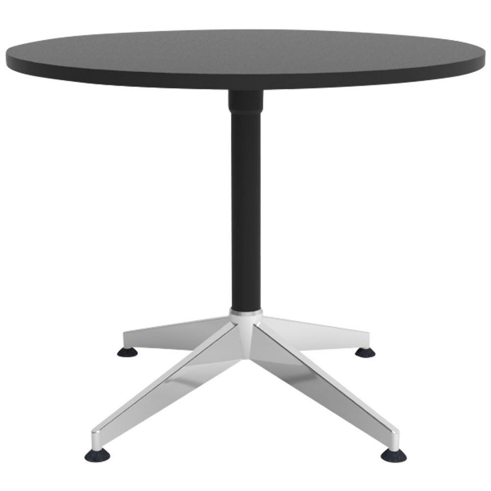 Rapidline Typhoon Round Table 900mm Black with Chrome Feet | Officeworks