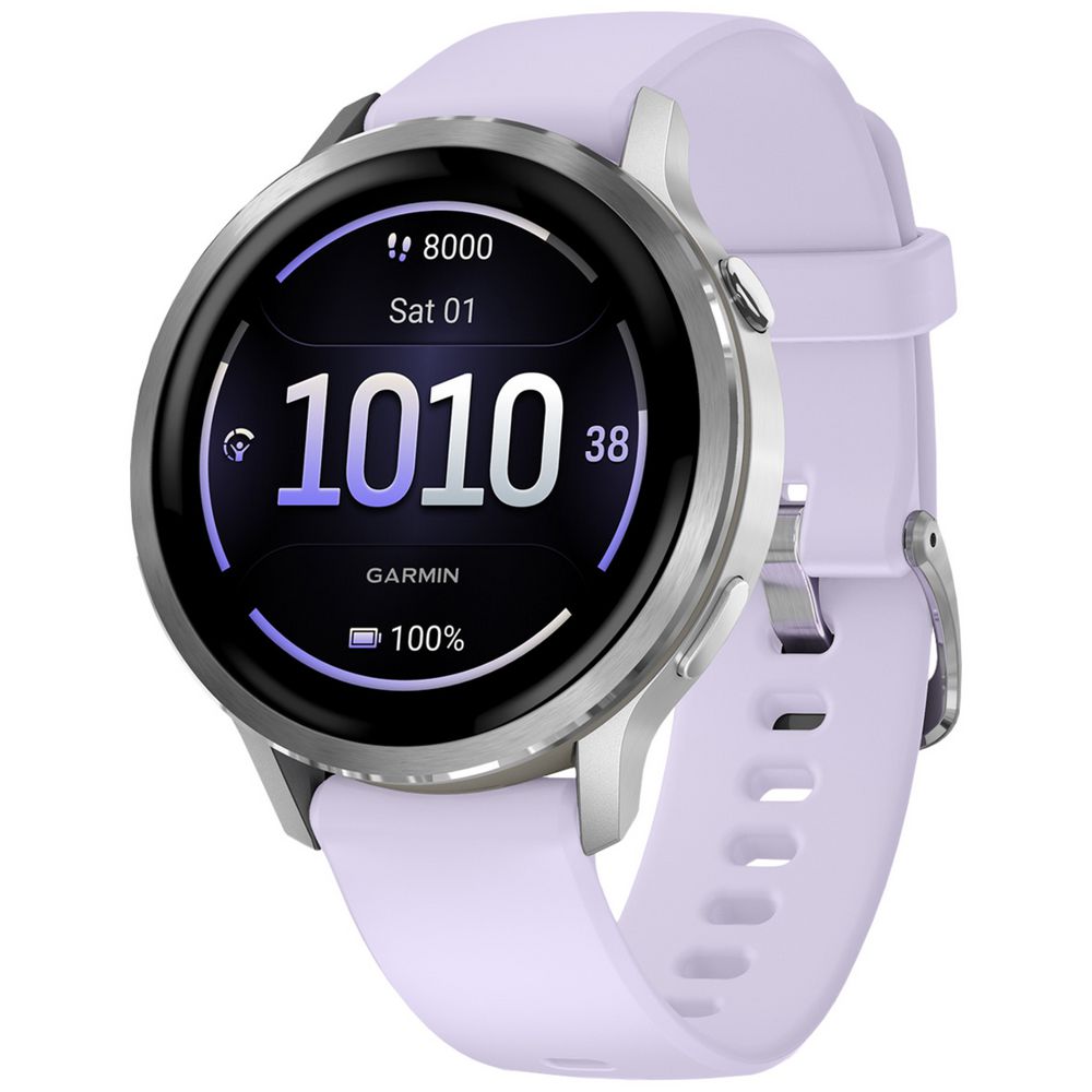 Garmin Venu 4 41mm Smartwatch Silver with Periwinkle Band | Officeworks