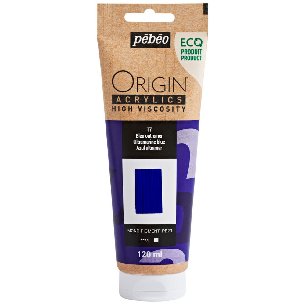 Pebeo Origin Acrylic Paint 120mL Ultramarine Blue | Officeworks