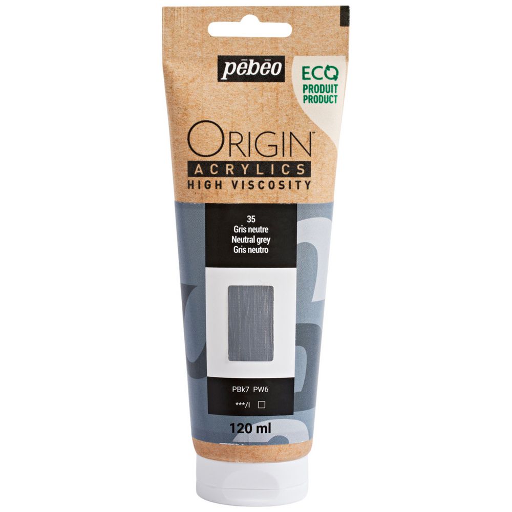 Pebeo Origin Acrylic Paint 120mL Neutral Grey | Officeworks