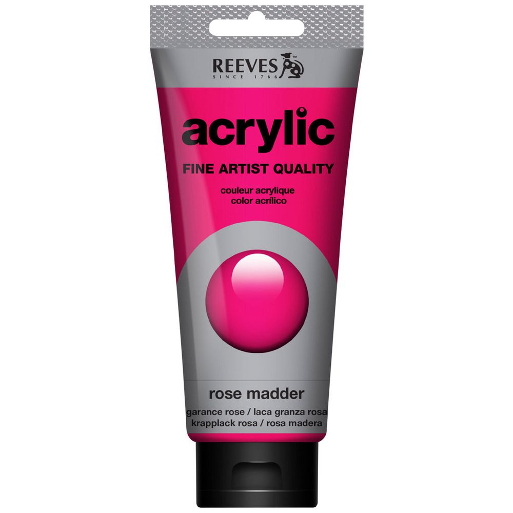 Reeves Artist Acrylic Paint 200mL Rose Madder | Officeworks