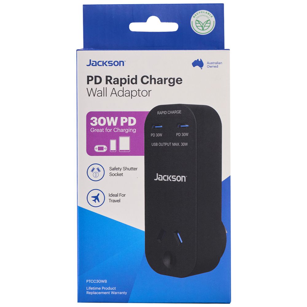 Jackson Rapid Charge 30W USB-C Wall Adapter | Officeworks