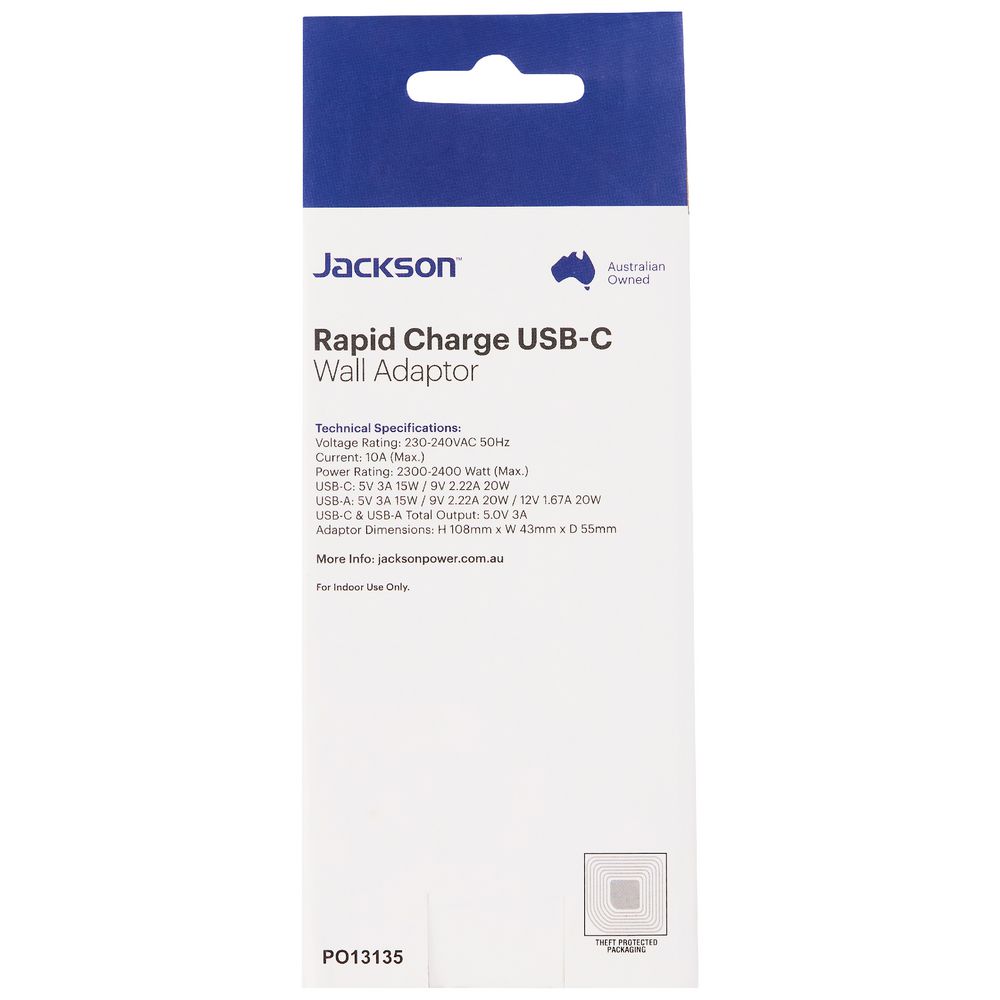 Jackson 1 Outlet Wall Adaptor with 2x USB | Officeworks